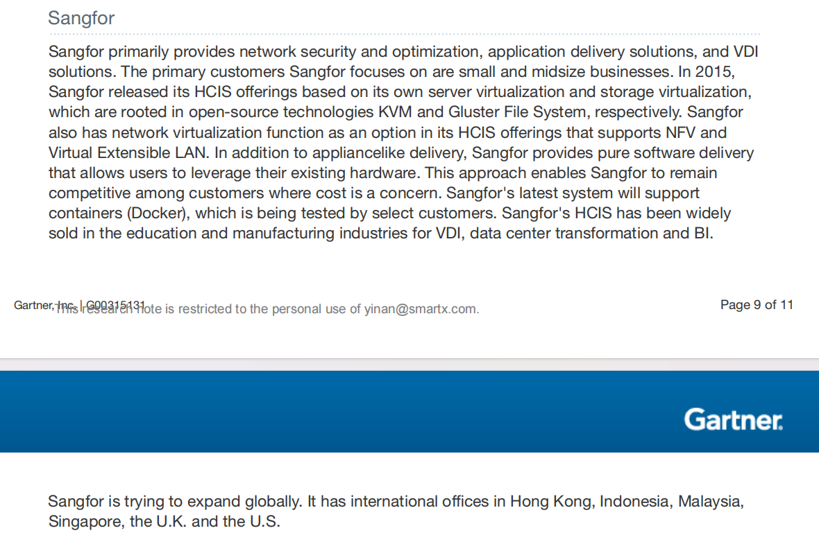 Gartner 2016 中国超融合市场趋势报告，SmartX、深信服、H3C 获推荐 – SmartX